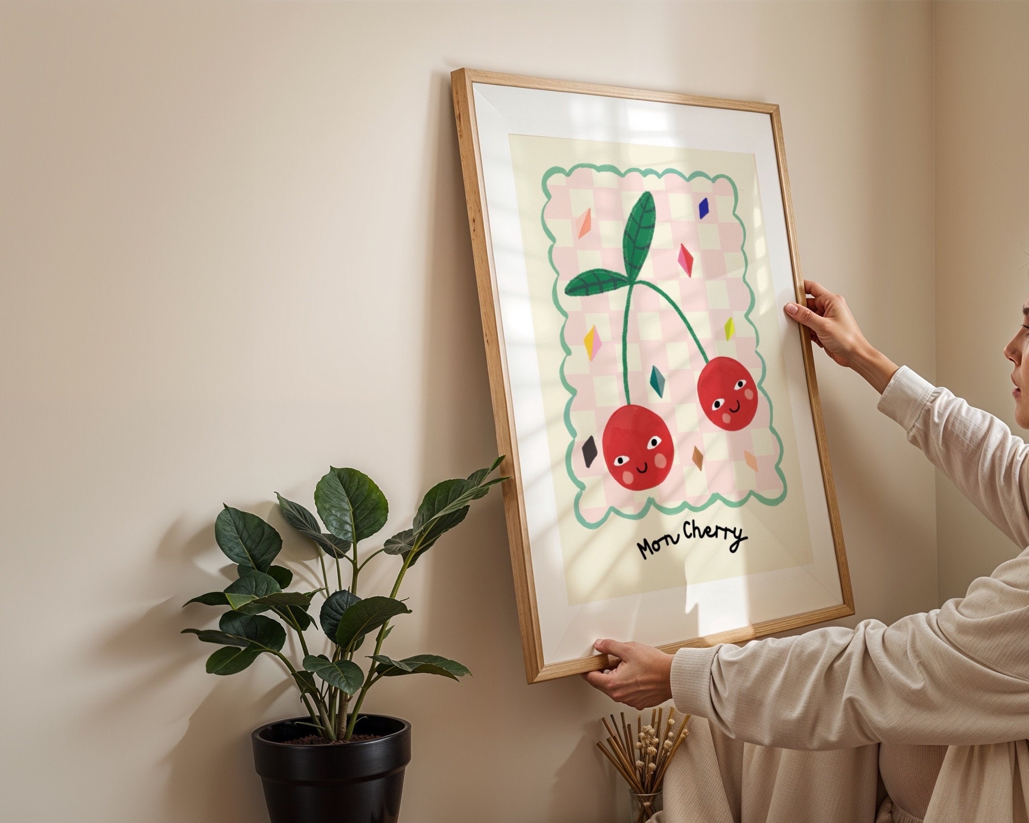 Mon Cherry Kids Art Print, Katefoxdesign Nursery Decor - Etsy