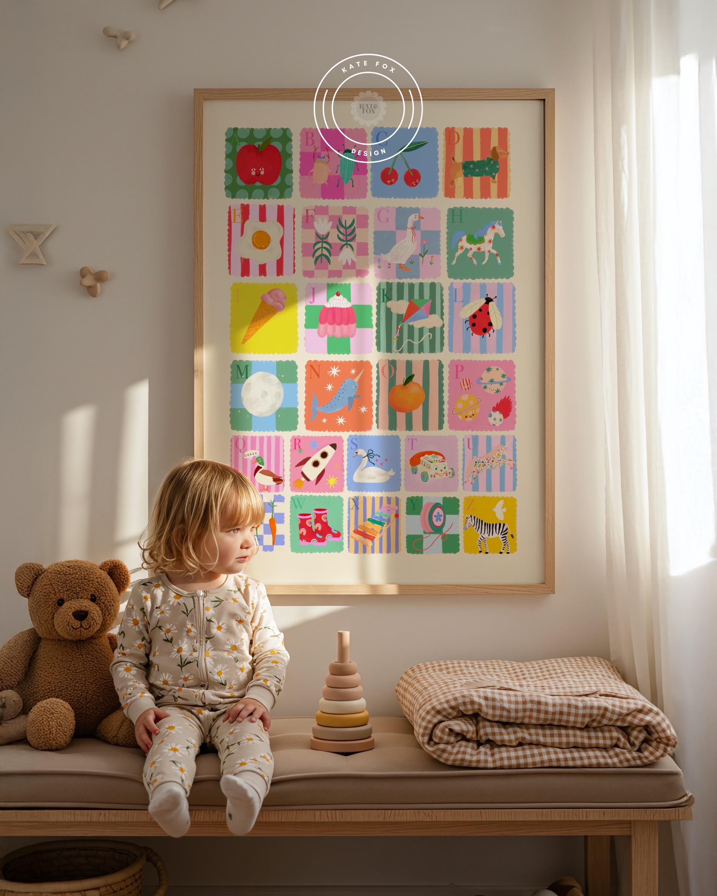 Sunshine Kids ABC Art Print: Rainbow Nursery Decor - Etsy