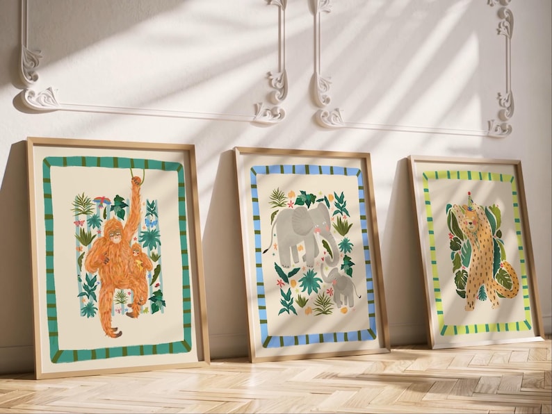 Eric Elephant Print: Kids Nursery Animal Illustration, Colour Pop Art ...