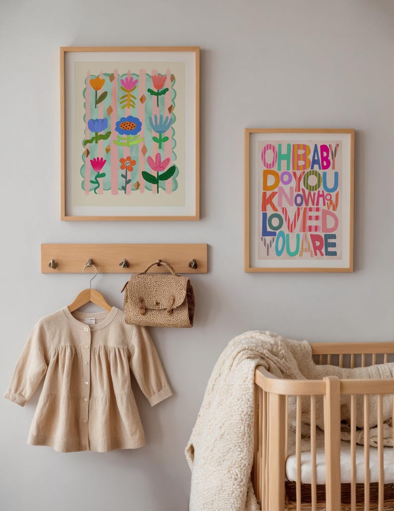 Oh Baby Print: Colorful Typography, Positivity Wall Art - Etsy