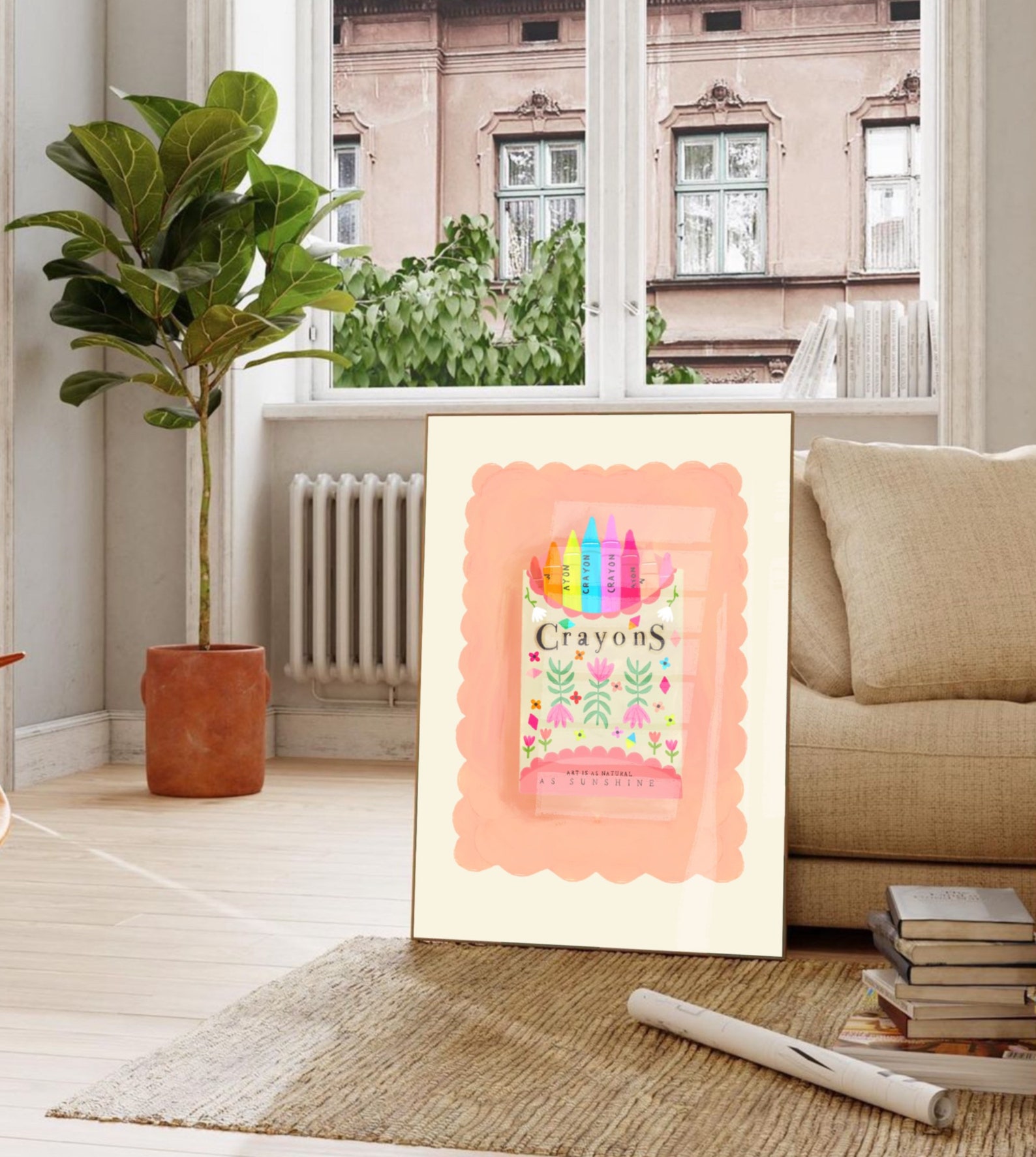 Crayons, Rainbow Crayons, Kids Art Prints, Kids Art Print, Colourful ...