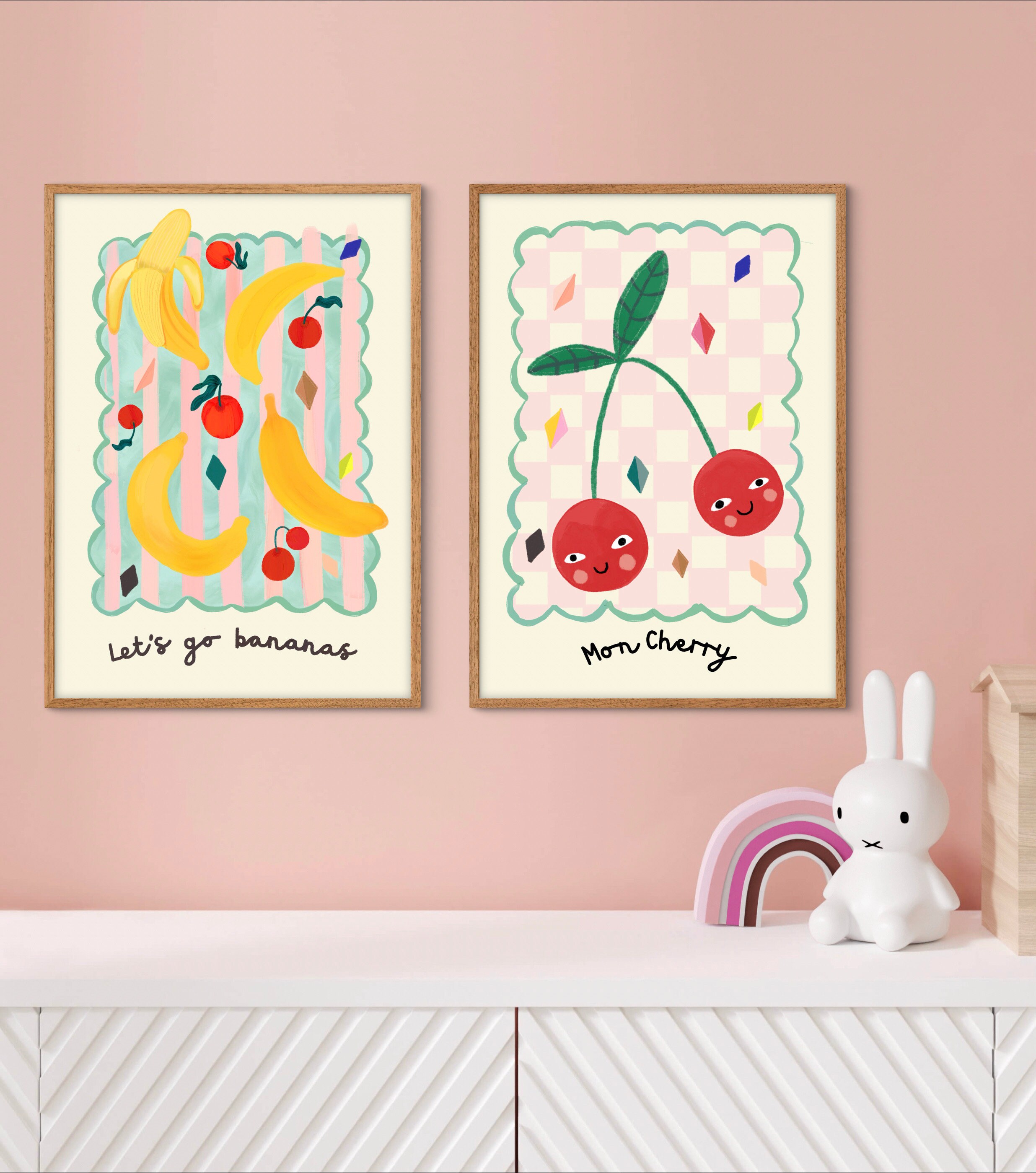 Mon Cherry Kids Art Print, Katefoxdesign Nursery Decor - Etsy