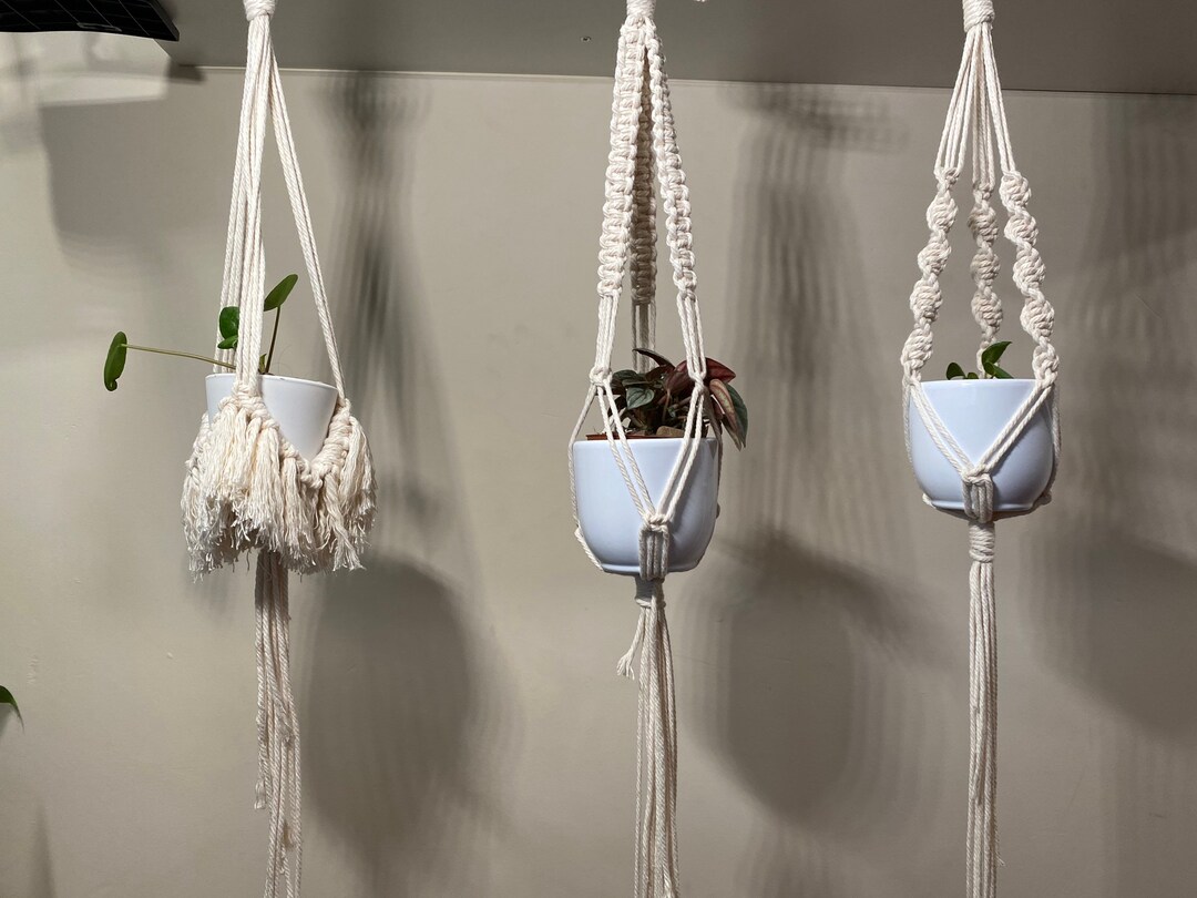 Miniature Macrame Hanger Set Set of 3 Macrame Hangers Wall - Etsy