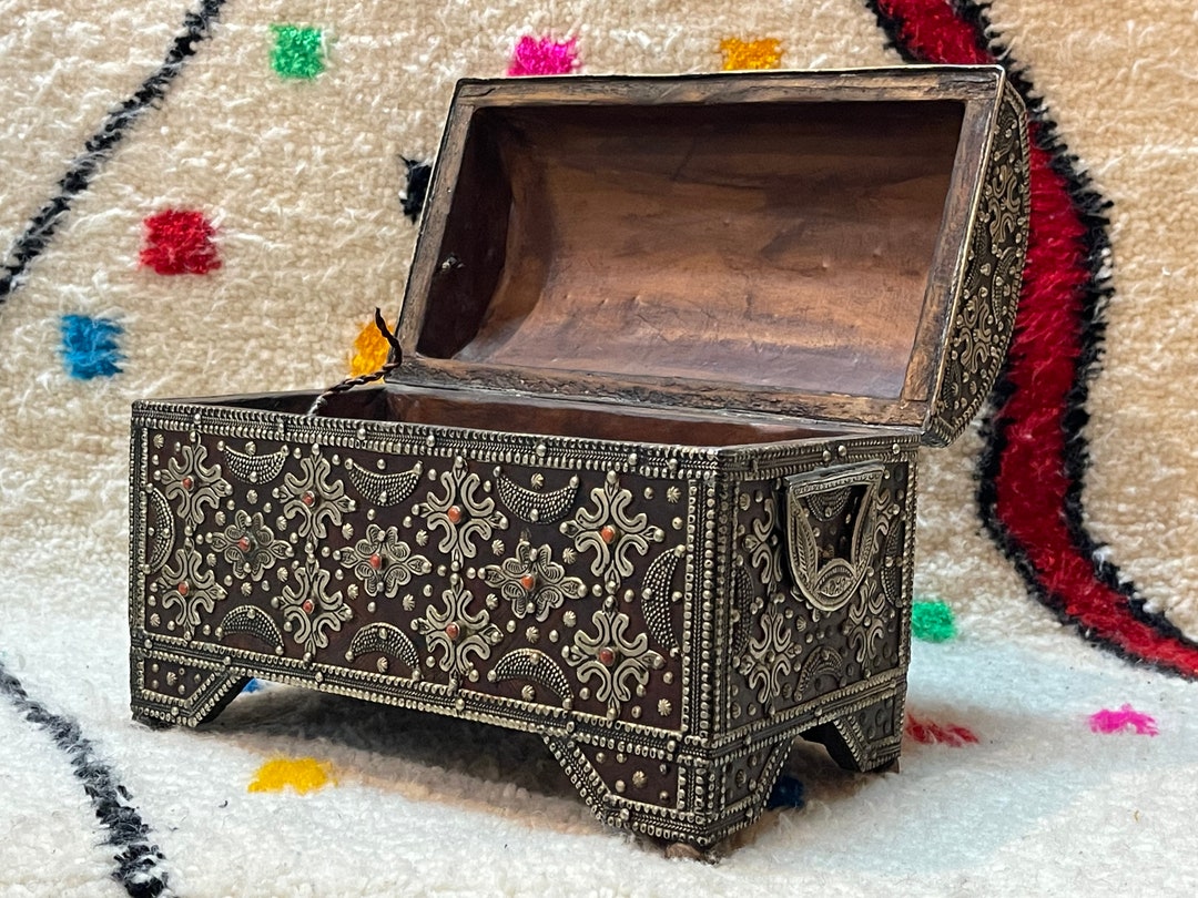 Vintage Handmade Box, Moroccan Jewelry Box, Touareg Box, Moroccan Box ...