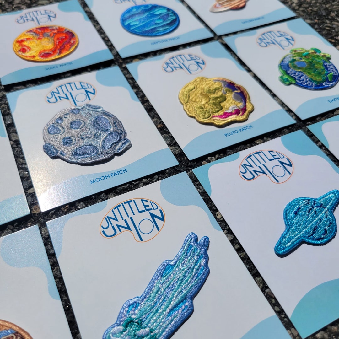 Planetary Textured Iron-on Patches | Solar System Patches - Etsy