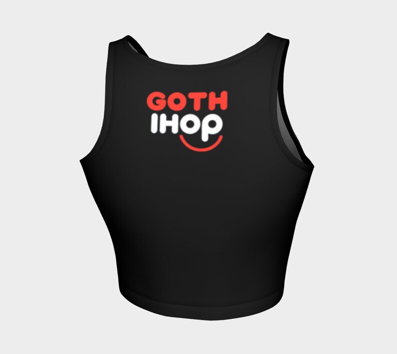 IGOTH - IHOP LOGO Crop Top - Printed Restaurant Goth Uniform Top - Red ...