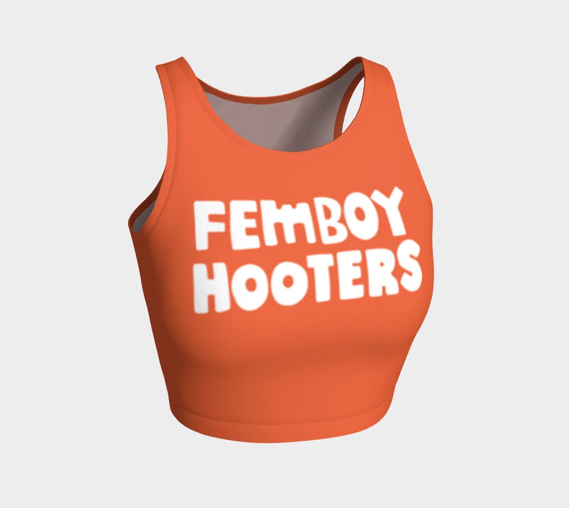 FEMBOY HOOTERS - Hooters LOGO Crop Top and Cheeky Shorts Set - Printed ...