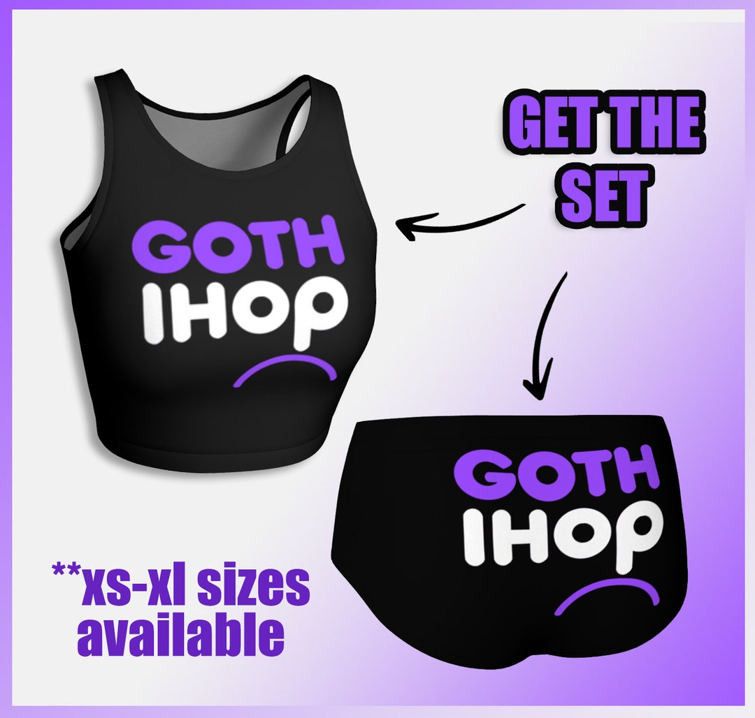 IGOTH - IHOP SAD Logo Crop Top and Cheeky Shorts Set - Printed ...