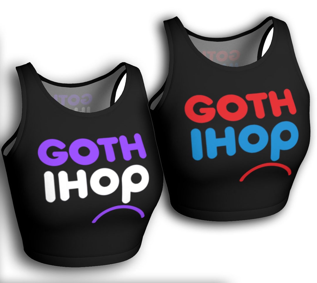 IGOTH - IHOP LOGO Crop Top - Printed Restaurant Goth Uniform Top - Sad ...