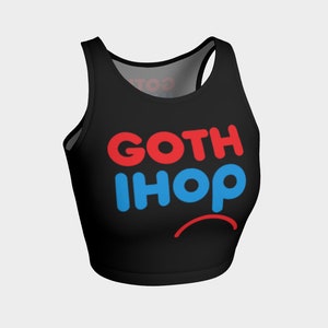 IGOTH - IHOP LOGO Crop Top - Printed Restaurant Goth Uniform Top - Sad ...