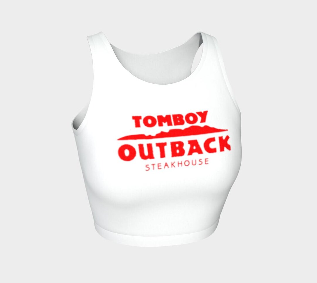 TOMBOY Outback Steakhouse LOGO Crop Top Printed Restaurant Goth Uniform ...