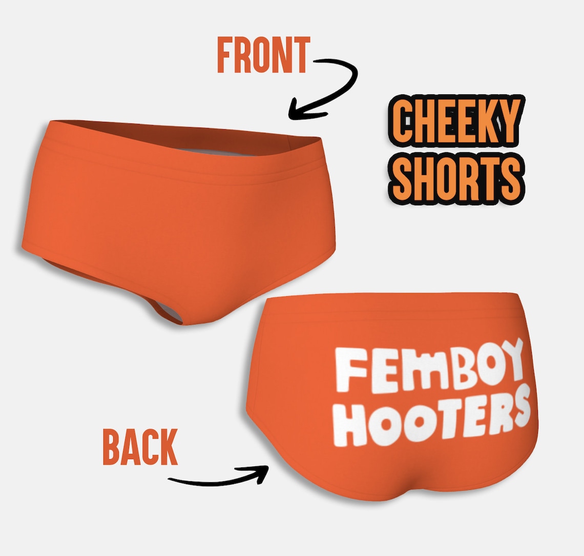 FEMBOY HOOTERS - Hooters LOGO Crop Top and Cheeky Shorts Set - Printed ...