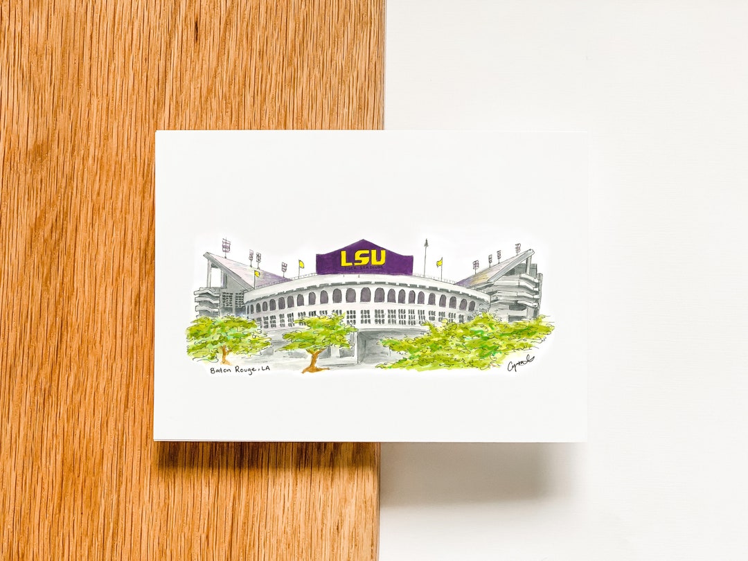 LSU Tigers Football Stadium - Louisiana State University - SEC Art ...