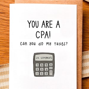 Funny CPA Congratulations Card: Accountant Gift - Etsy