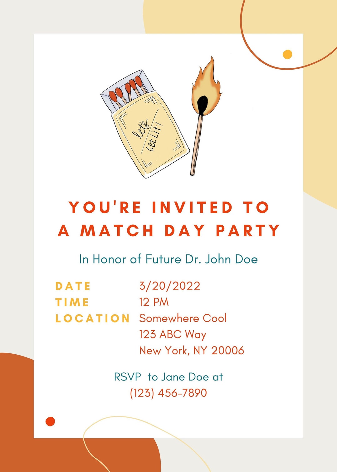 Match Day Party Invitation: Med School Graduation (digital Template) - Etsy