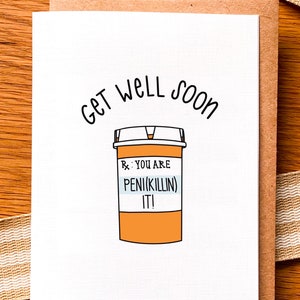 Funny Get Well Card: Penicillin Pun, Antibiotics Humor - Etsy