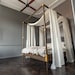 Linen Canopy Shawl Curtains Set. Ivory Bed Linen Curtains. off White ...