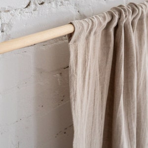 Rod Pocket Linen Curtain Panel. Natural Linen Drape. Custom Curtain ...