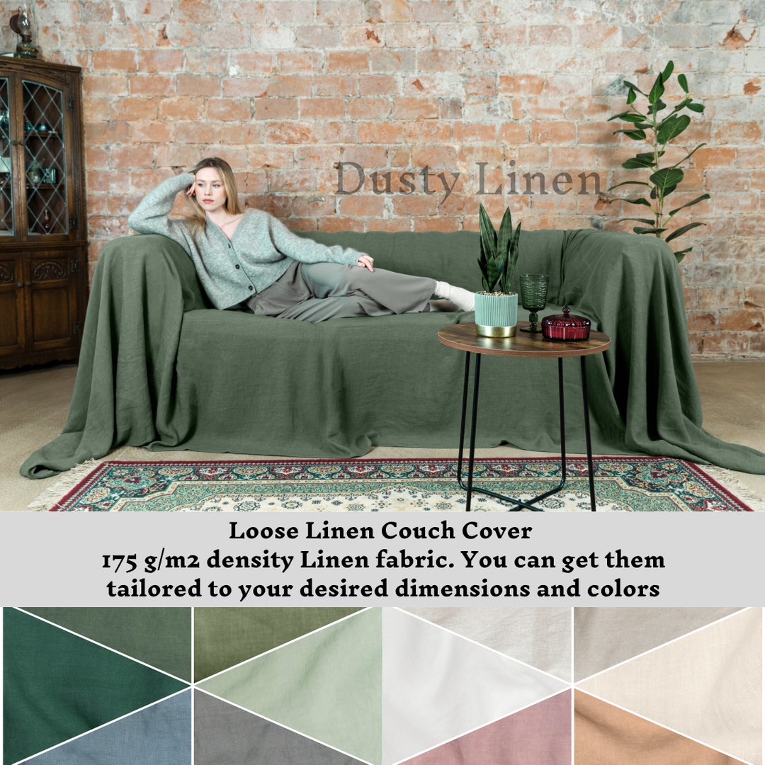 Linen Couch Covers Custom Slipcovers for Any Sofa. Extra Large Linen ...