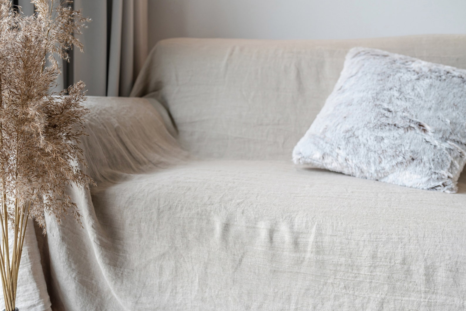 Natural Linen Couch Cover Linen Sofa Cover Linen Slipcover - Etsy