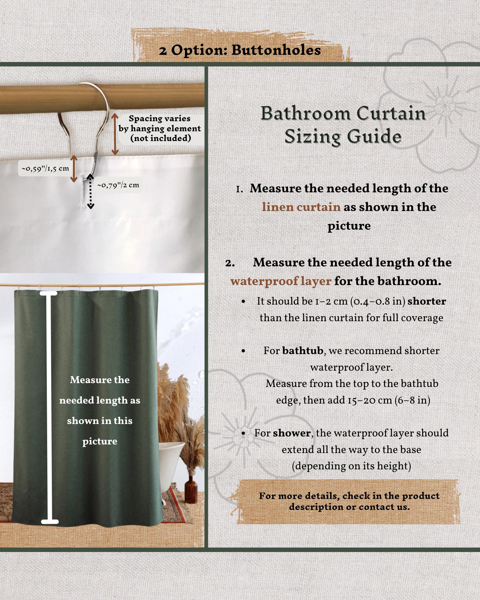 Water Resistant Drape Linen Luxury Shower Curtain With Waterproof ...