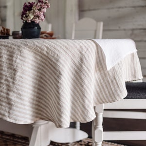 Oval Linen Tablecloth. Long Linen Table Cloth Sheet. Wide Round ...