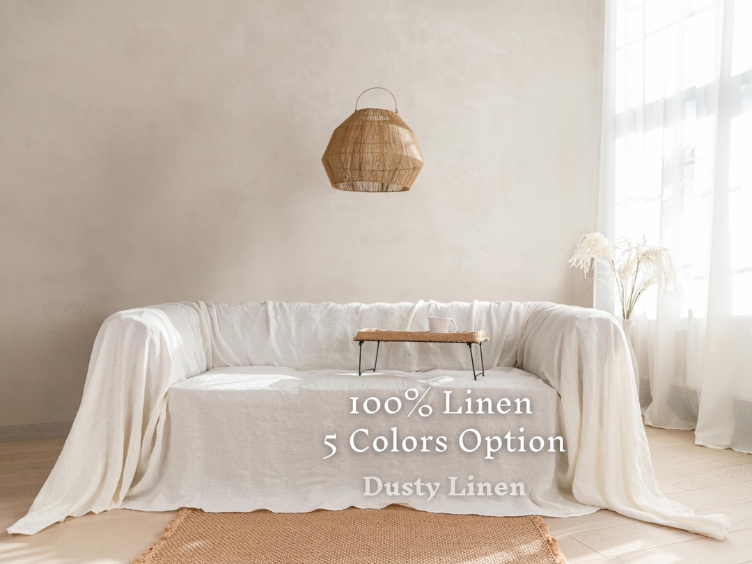 Linen Couch Cover. Linen Sofa Covers. Custom Sofa Slipcover. Slip ...