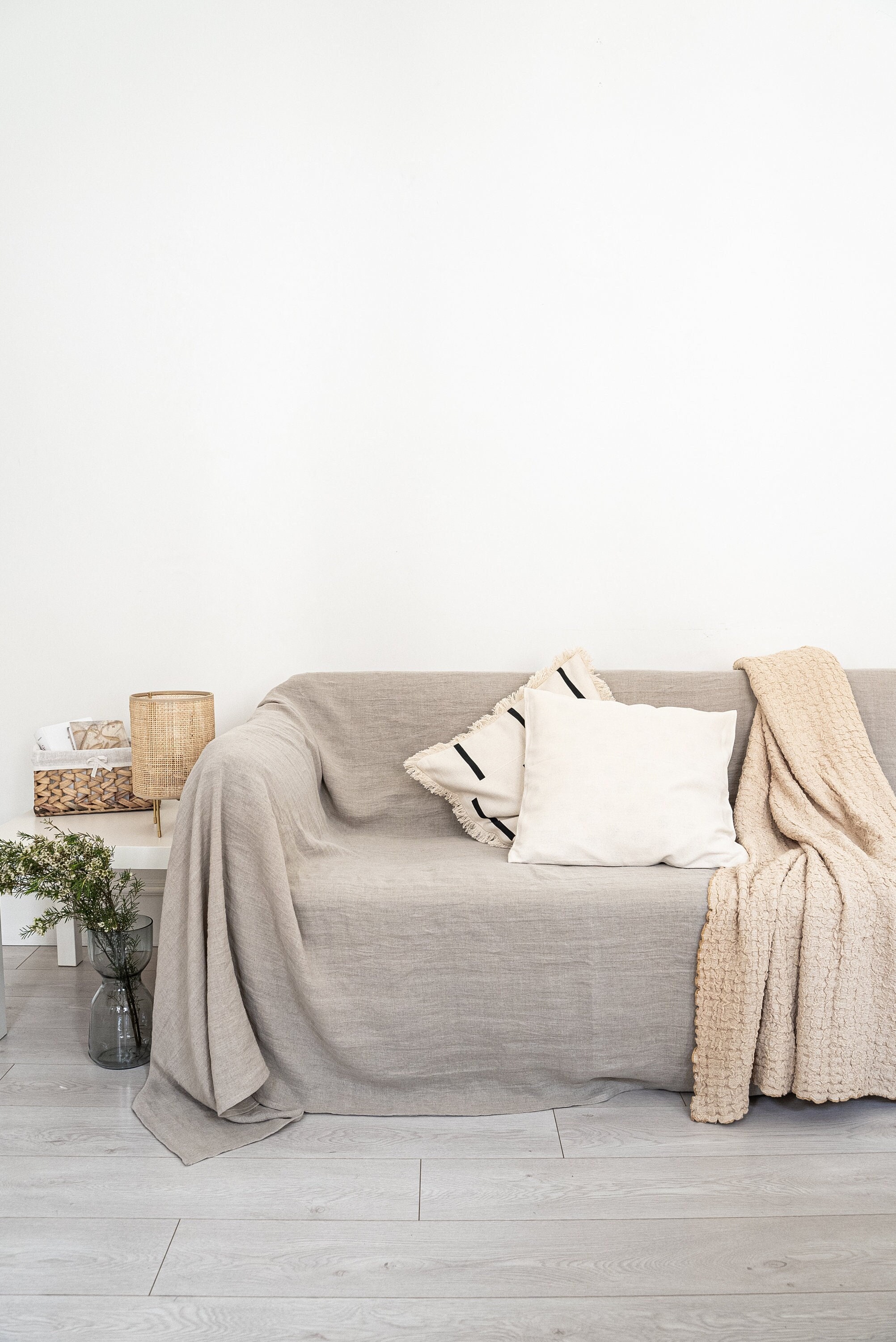 Natural Linen Couch Cover. Loose Large Sofa Throw. Washed - Etsy