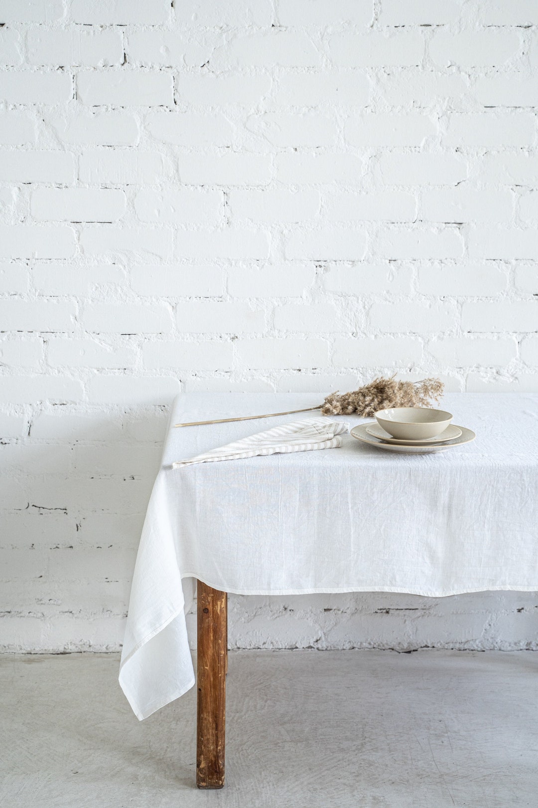 Linen Extra Long Tablecloth. Custom Tablecloth. Farmhouse Table Cloth ...