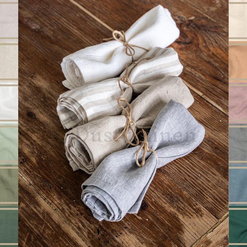 Set of Linen Napkins | Eco-friendly Stonewashed European Linen ...
