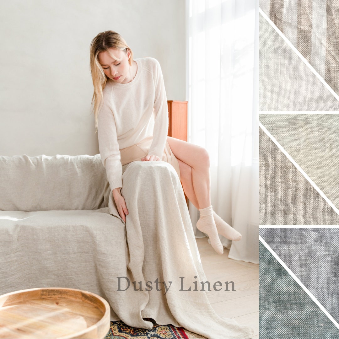 Natural Linen Couch Cover. Linen Sofa Cover. Linen Slipcover. Custom ...