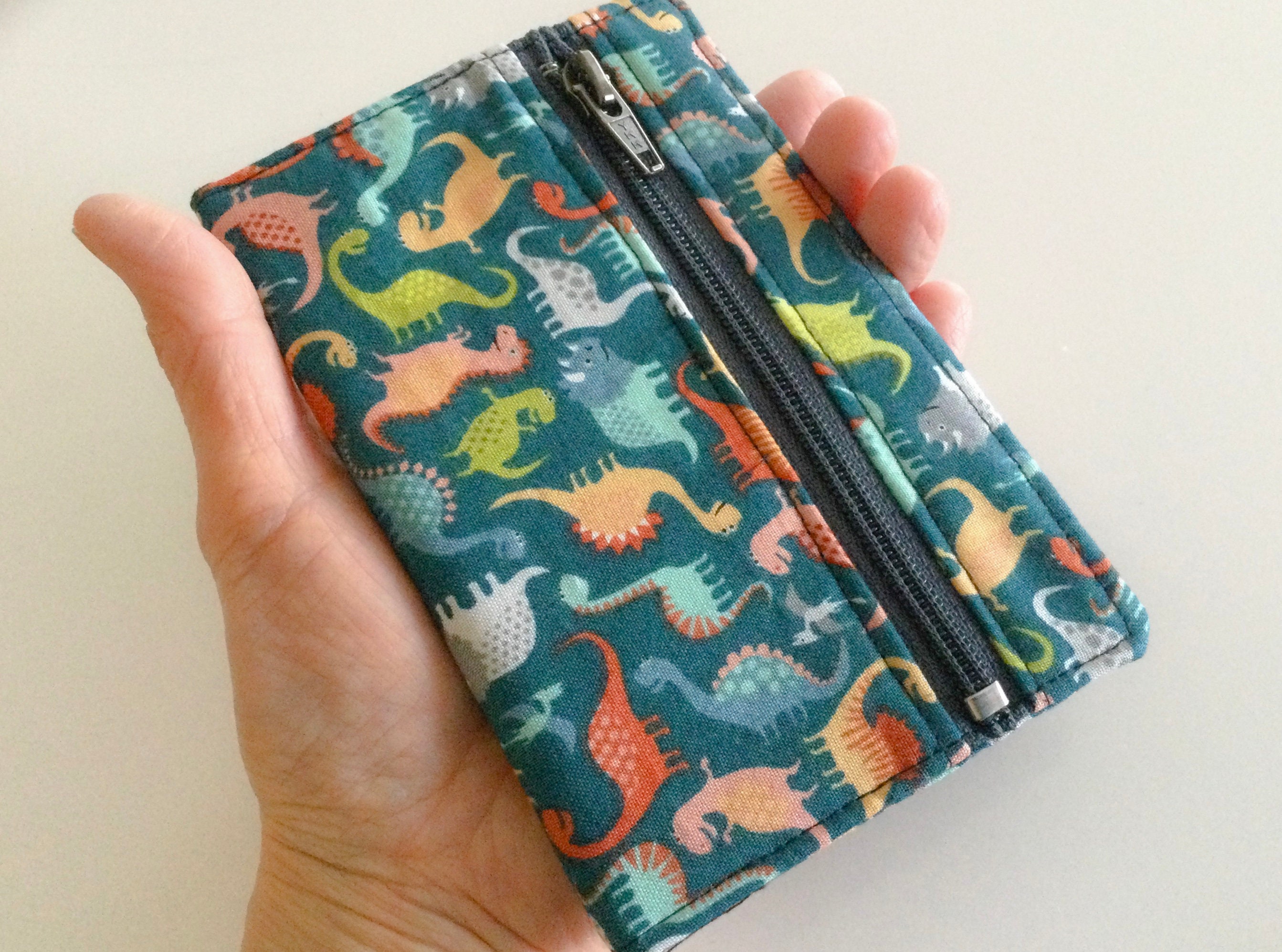Dinosaur Wallet. Bifold Credit Card Wallet with Zipper Pocket. | Etsy