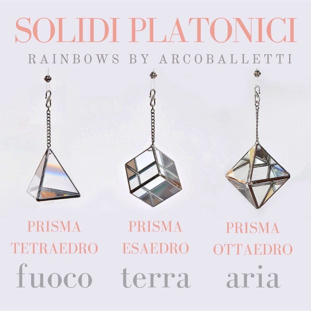 Three WATER PRISM - Platonic Solids - Fire Earth Air - Rainbows in Your ...
