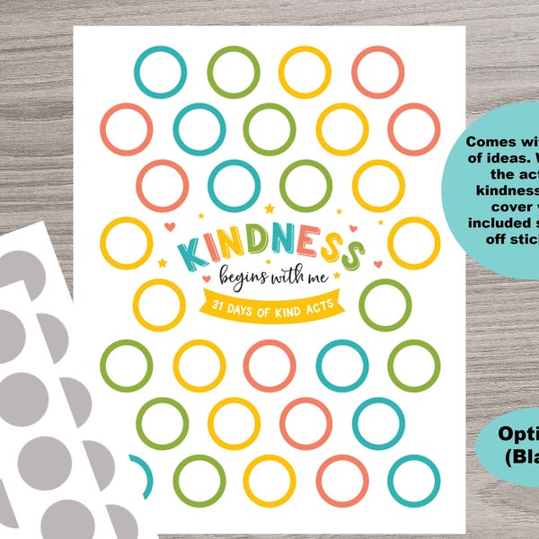 Kindness Chart for Kids - Etsy
