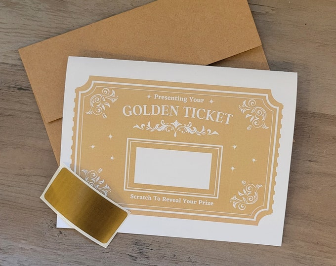 Scratch-off Golden Ticket Greeting Card // Write Your Own Message ...