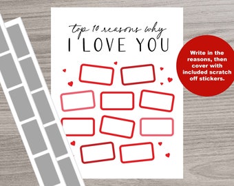 Reasons Why I Love You Love Notes Printable (Download Now) - Etsy