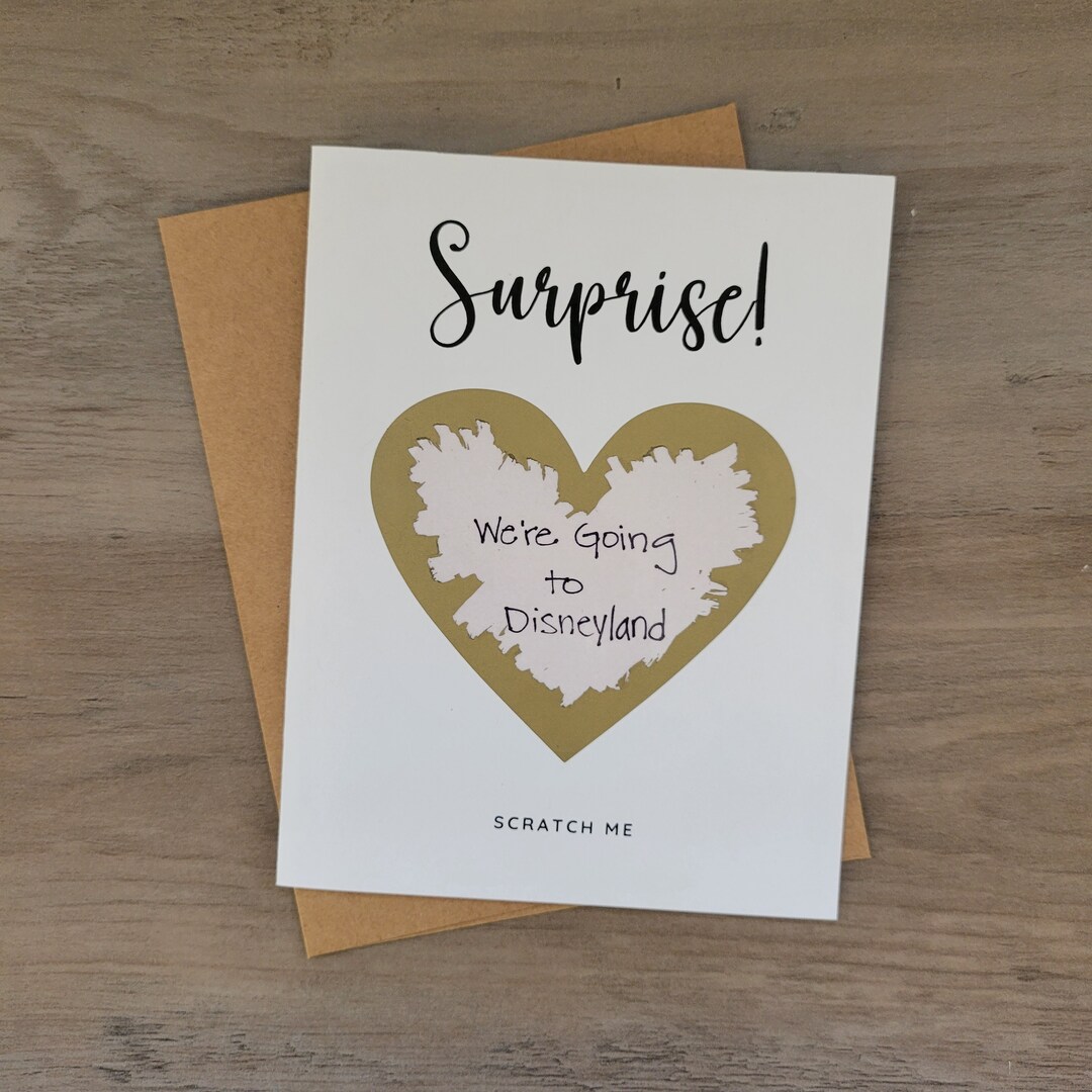 Surprise Heart Scratch off Card, Greeting Card, Birthday Card, Surprise ...