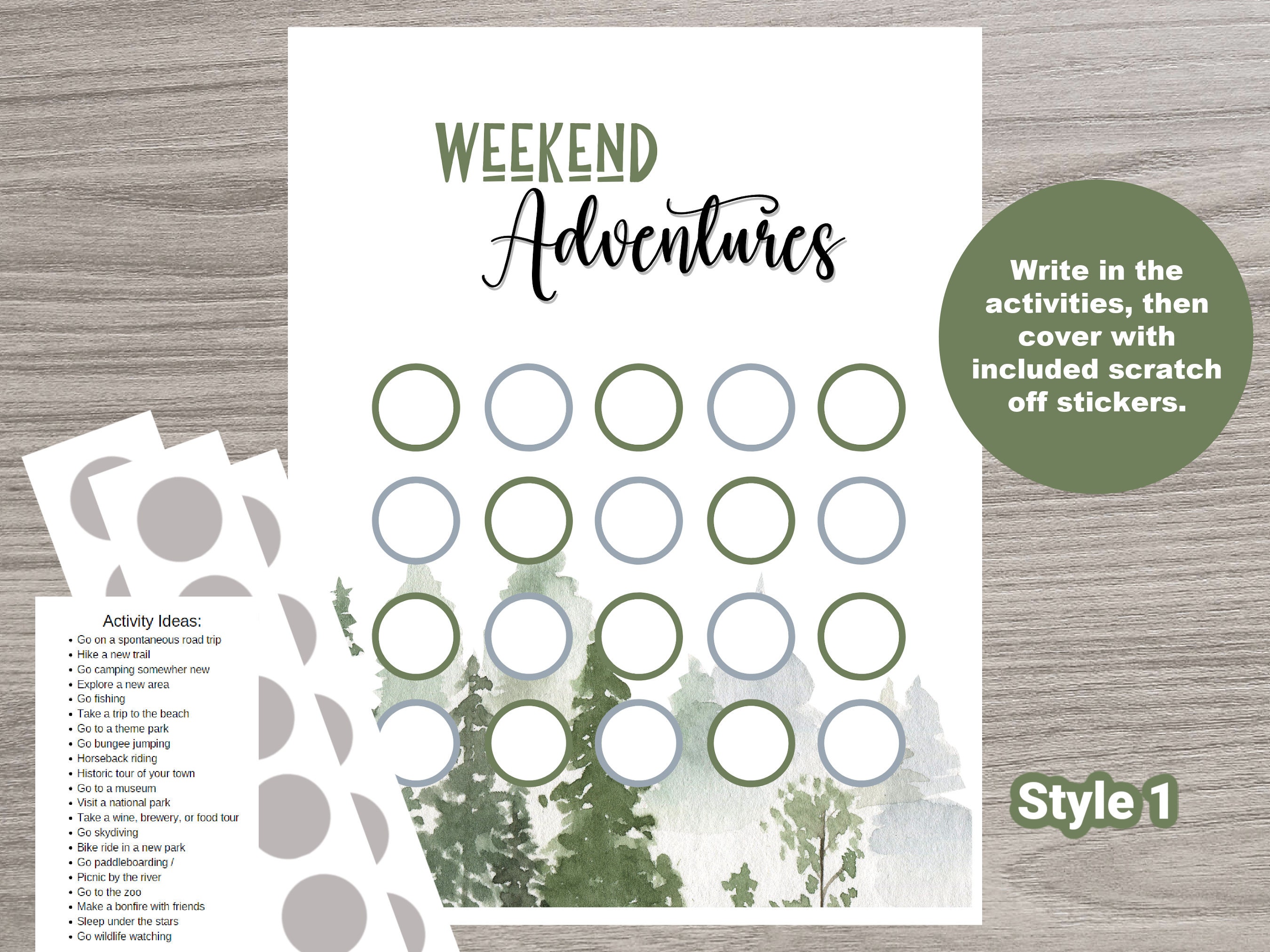 Weekend Adventure Scratch off Chart, Weekend Bucket List, Boredom ...