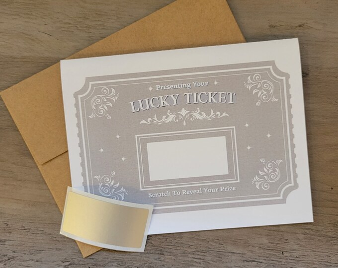 Scratch-off Golden Ticket Greeting Card // Write Your Own Message ...