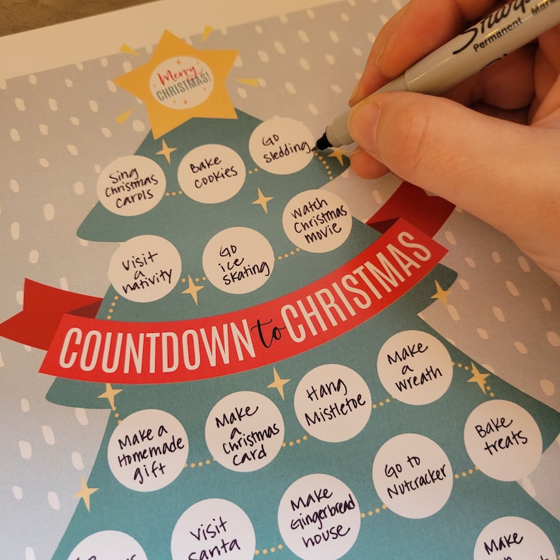Scratch OFF Christmas Tree Advent Calendar, Christmas Countdown ...
