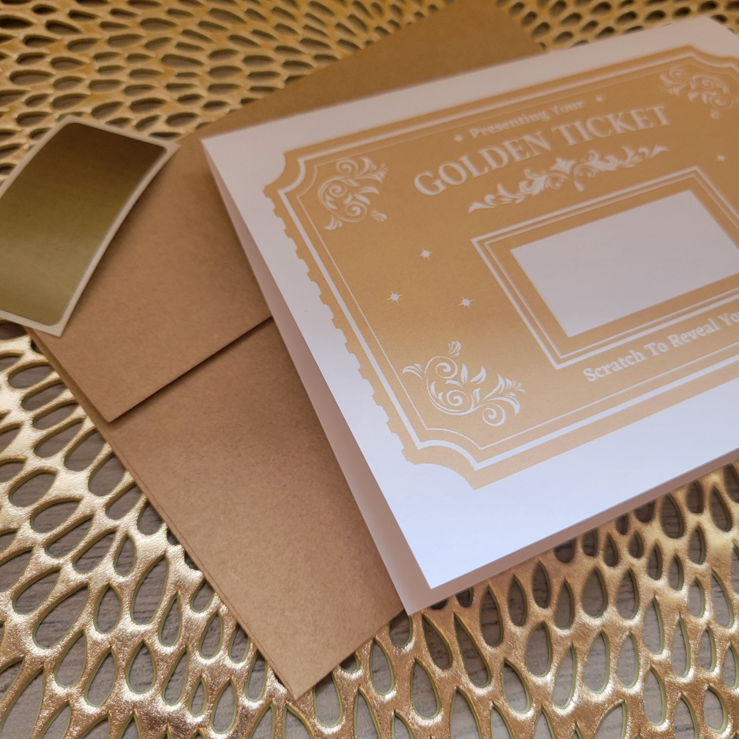 Golden Ticket Scratch off Card Greeting Card Birthday Card - Etsy