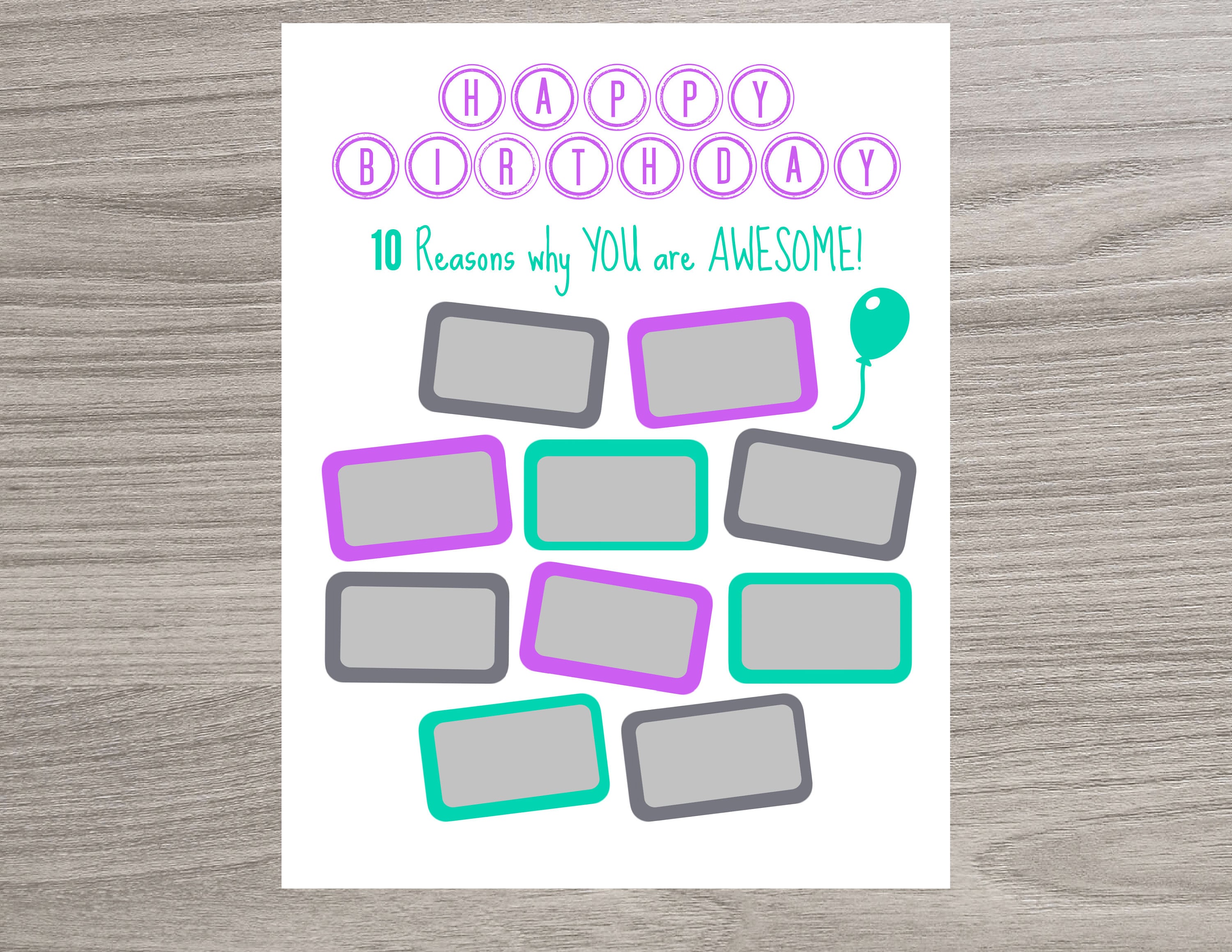 HAPPY BIRTHDAY CARD Personalized Birthday Scratch Off Reveal - Etsy
