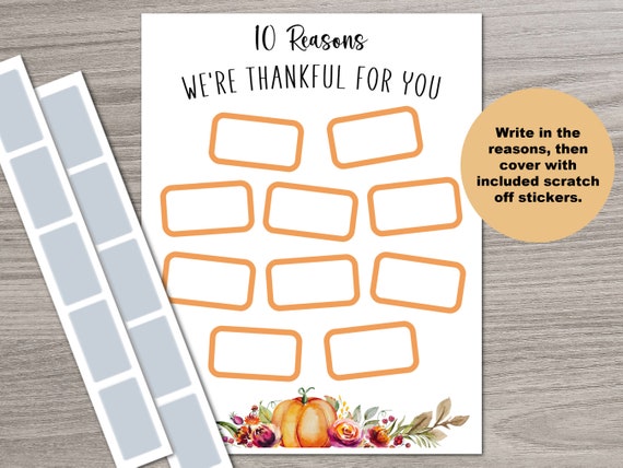 Reasons Why I Am Thankful for You Card 6 Styles Thanksgiving - Etsy