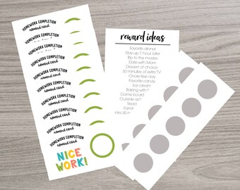 Scratch off Rewards Reading Chart 2 Pk Kids Reward Chart - Etsy