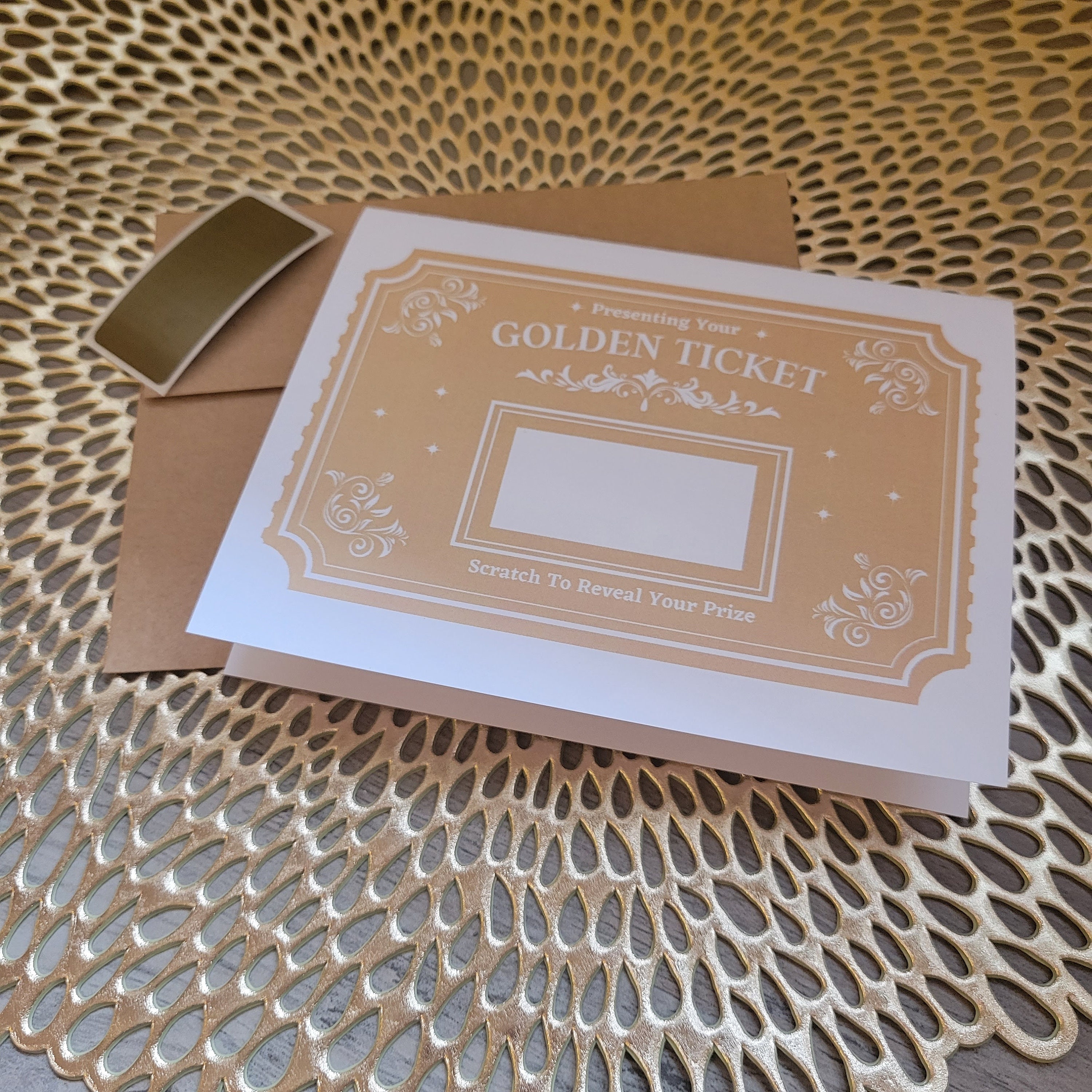 Golden Ticket Scratch off Card Greeting Card Birthday Card - Etsy