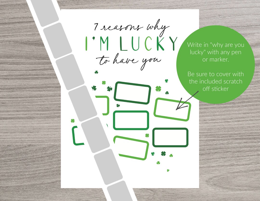 Scratch OFF and Reveal 7 Reasons Why I'm LUCKY to Have YOU Simple - Etsy