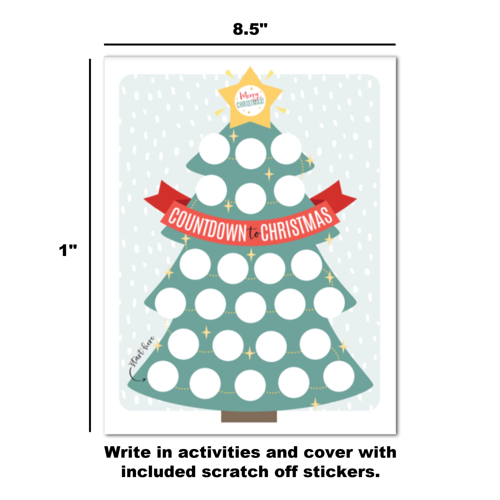 Scratch OFF Christmas Tree Advent Calendar, Christmas Countdown ...