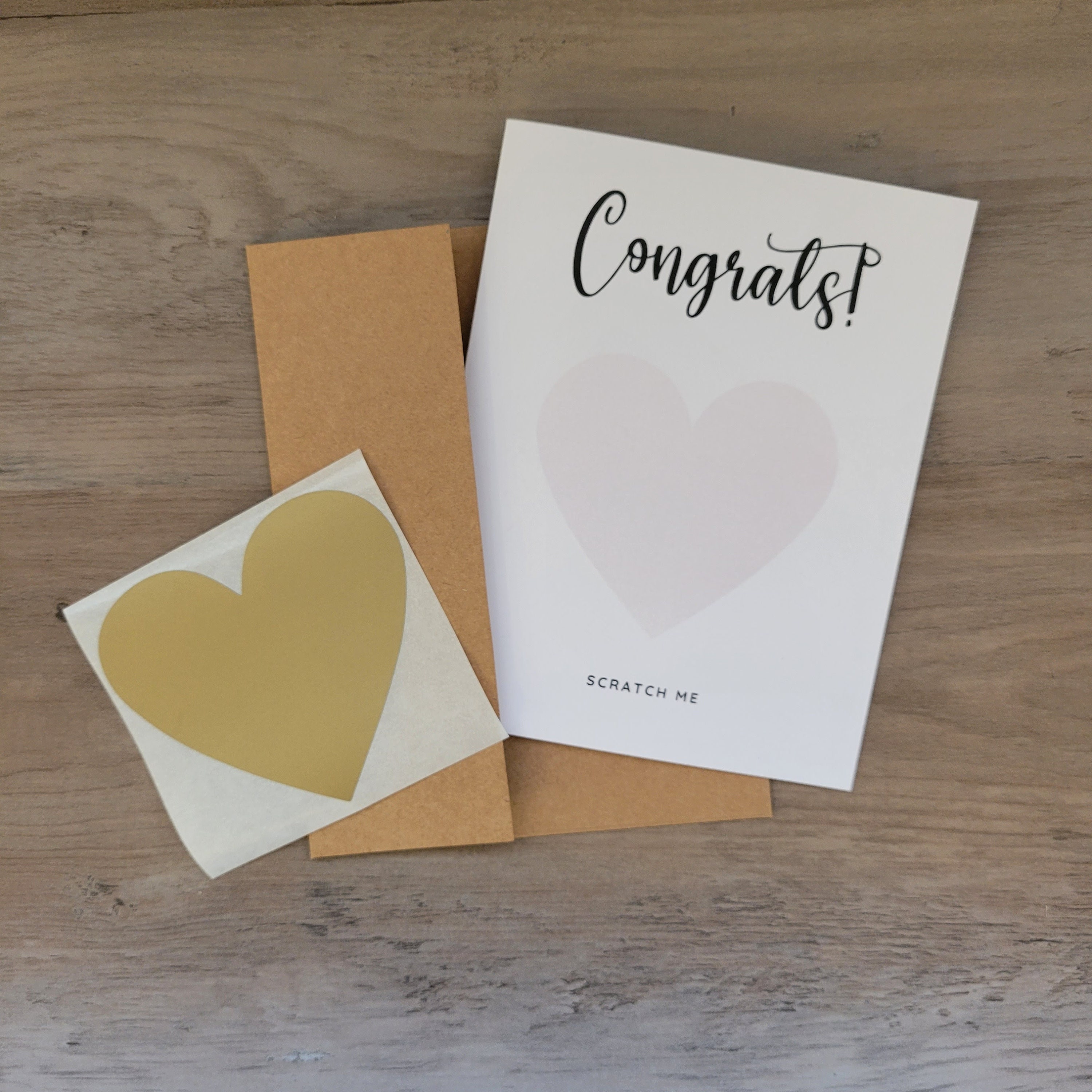 Congrats Heart Scratch off Card Greeting Card Birthday Card - Etsy