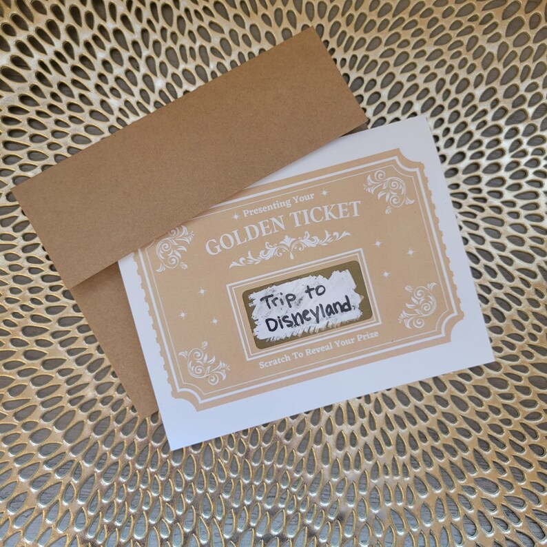 Golden Ticket Scratch off Card Greeting Card Birthday Card - Etsy