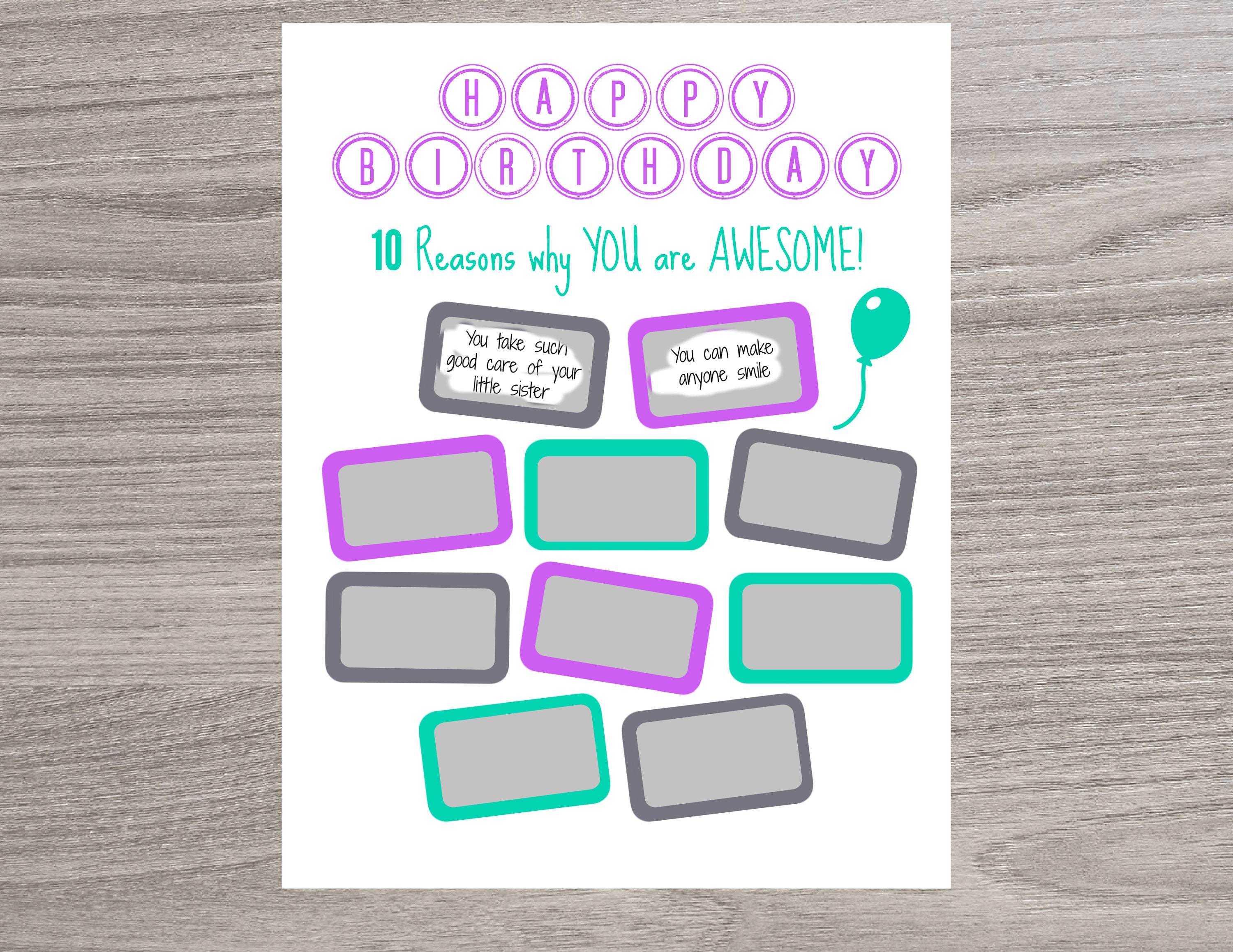 HAPPY BIRTHDAY CARD Personalized Birthday Scratch Off Reveal - Etsy